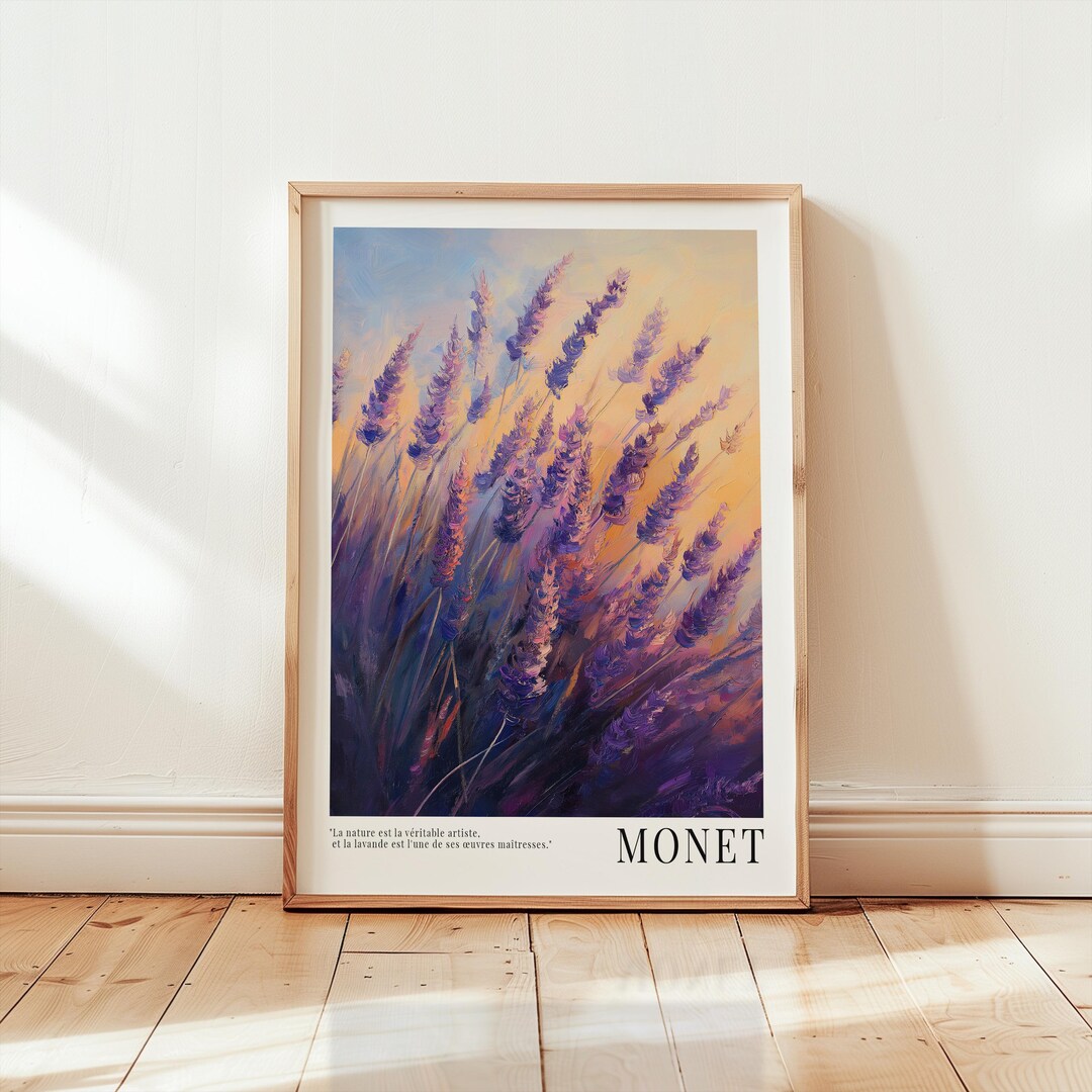 Claude Monet Lavender Wall Art - French Countryside - Wildflower Print ...
