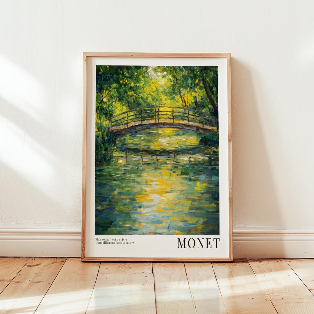 Claude Monet Bridge Print: Impressionist River Reflection Art - Etsy