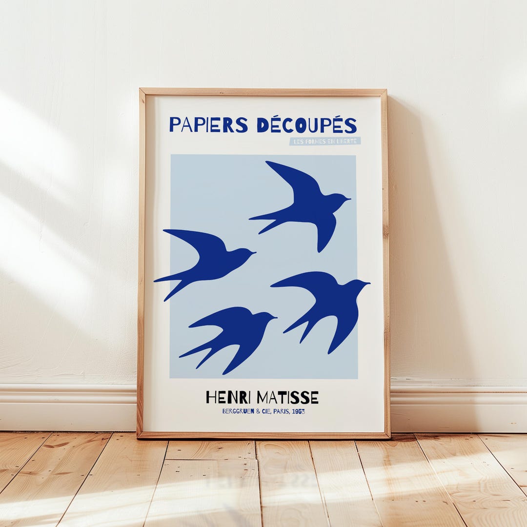 Matisse Blue Bird Cut Out Print - Modern Abstract Wall Art - Etsy