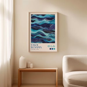 Yayoi Kusama Ocean Wave Poster - Dark Blue Wall Art - Japanese Sea Art ...