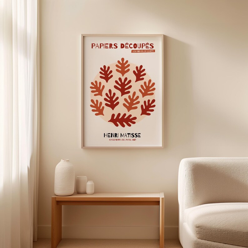 Henri Matisse Red Coral Poster: Orange Abstract Art, Modern Bedroom ...