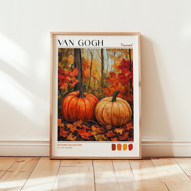 Van Gogh Pumpkin Autumn Print – Fall Forest Wall Art - Etsy
