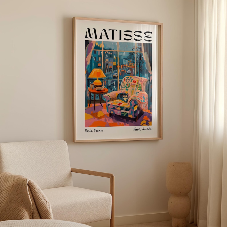 Henri Matisse Cat Print: Colorful Abstract Art, City Night - Etsy