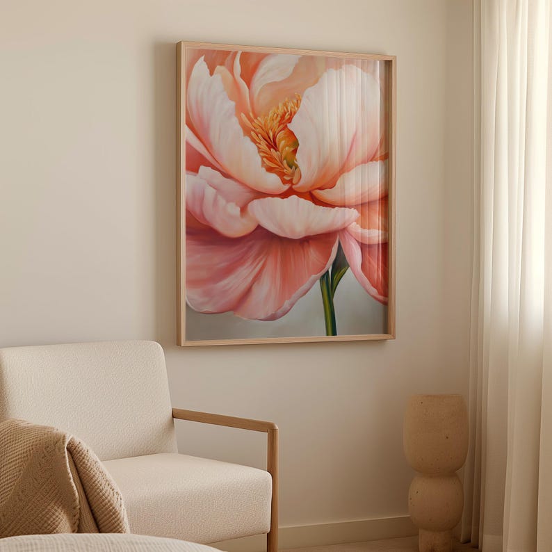 Georgia O'keeffe Peony Print: Abstract Pink Flower Art, Modern Home ...