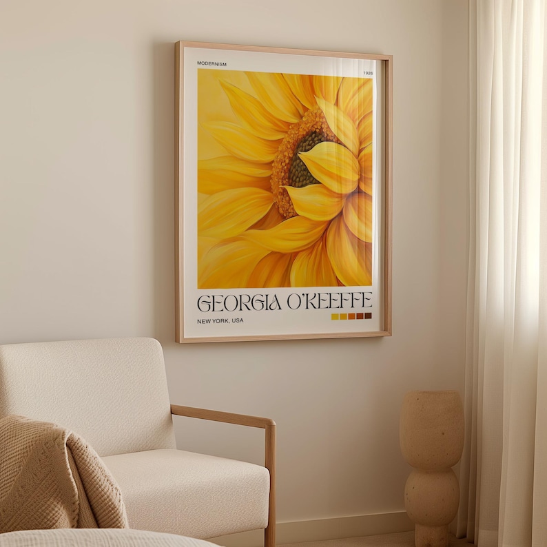 Georgia O'keeffe Sunflower Painting: Yellow Bedroom Prints, Summer Wall ...