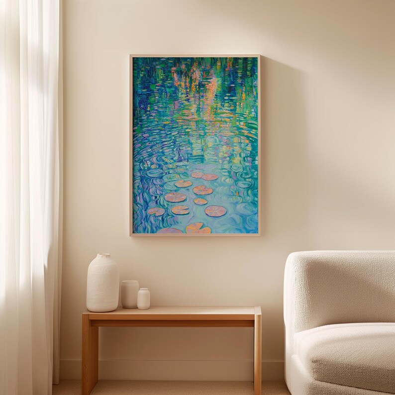Claude Monet Abstract Water Poster: Lily Pad Prints, Impressionist ...