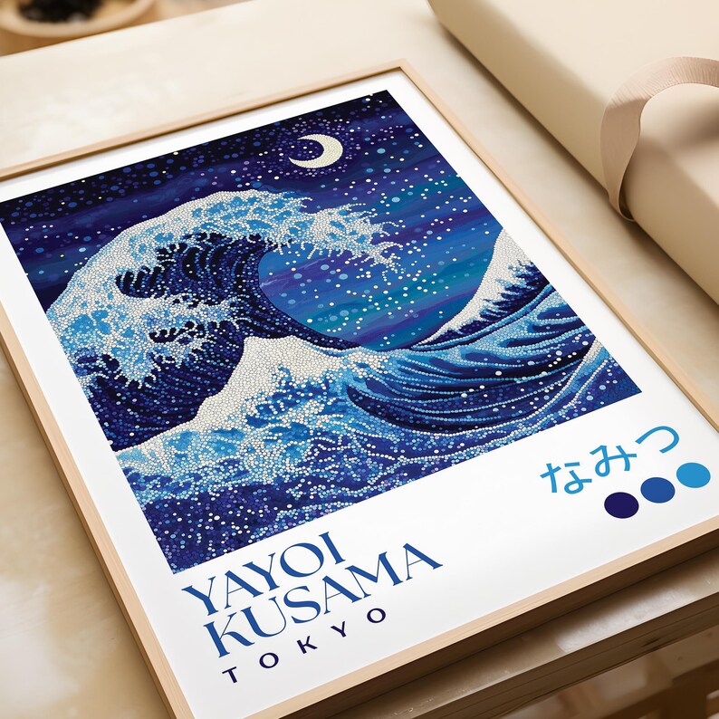 Yayoi Kusama Great Wave Art Print – Japanese Night Sky Poster - Etsy