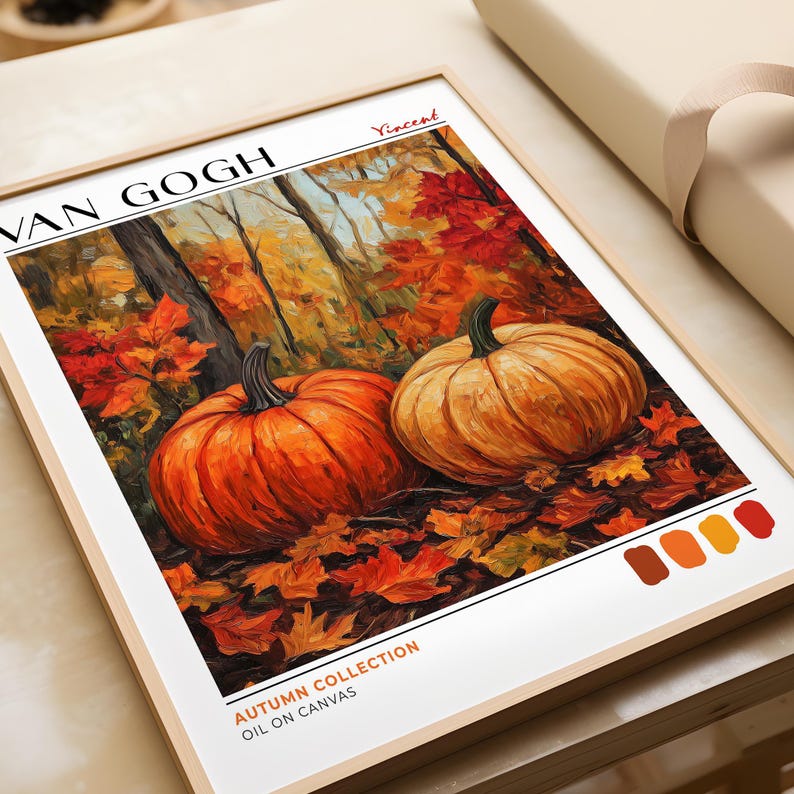 Van Gogh Pumpkin Autumn Print – Fall Forest Wall Art - Etsy