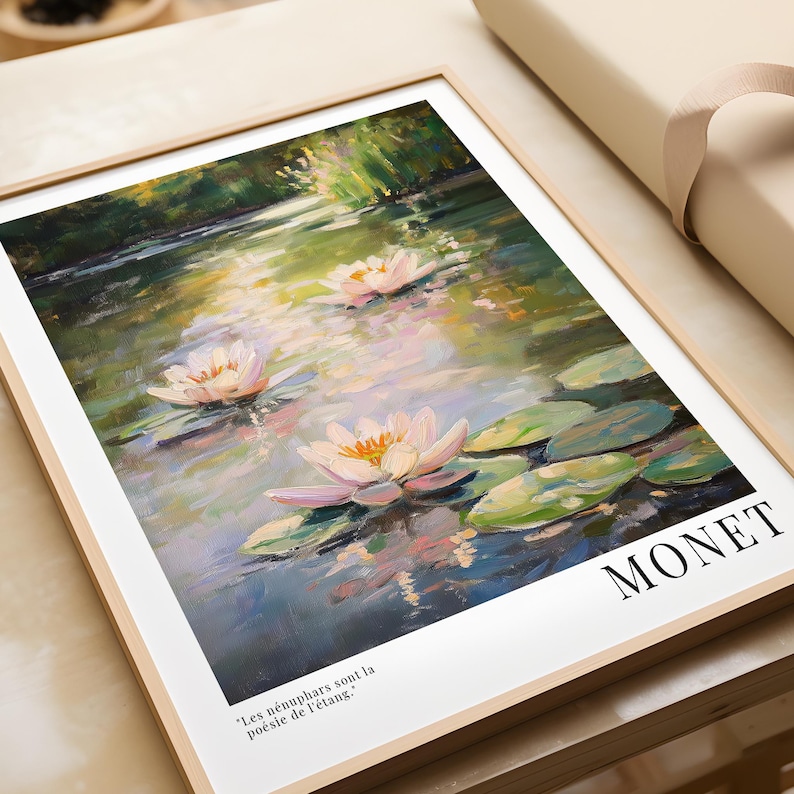 Claude Monet Water Lily Print: Impressionist Floral Wall Art - Etsy