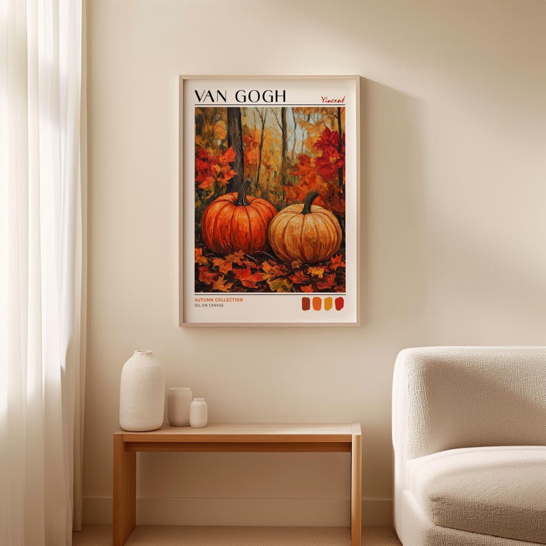 Van Gogh Pumpkin Autumn Print – Fall Forest Wall Art - Etsy