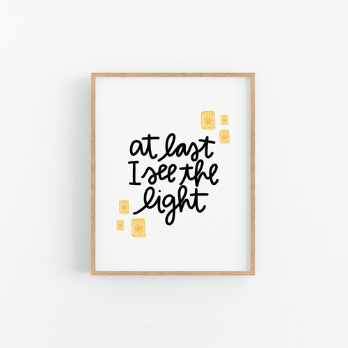 Tangled Lantern Scene Quote ART PRINT at Last I See the Light | Etsy