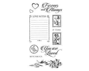 Graphic 45 Mon Amour Cling Rubber Stamps Set 3 Love - Etsy