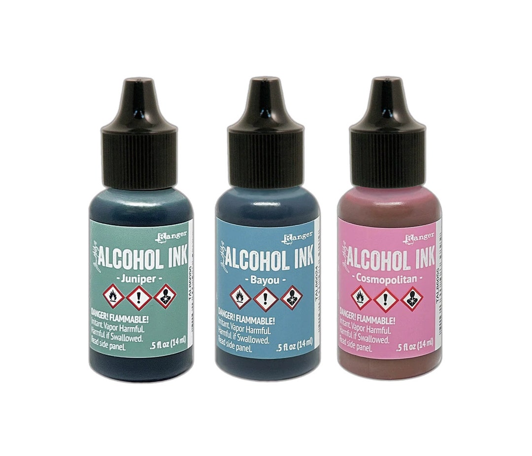 Ranger, Tim Holtz, Alcohol Ink, .5oz Bottles, 3 Inks, Juniper Green ...