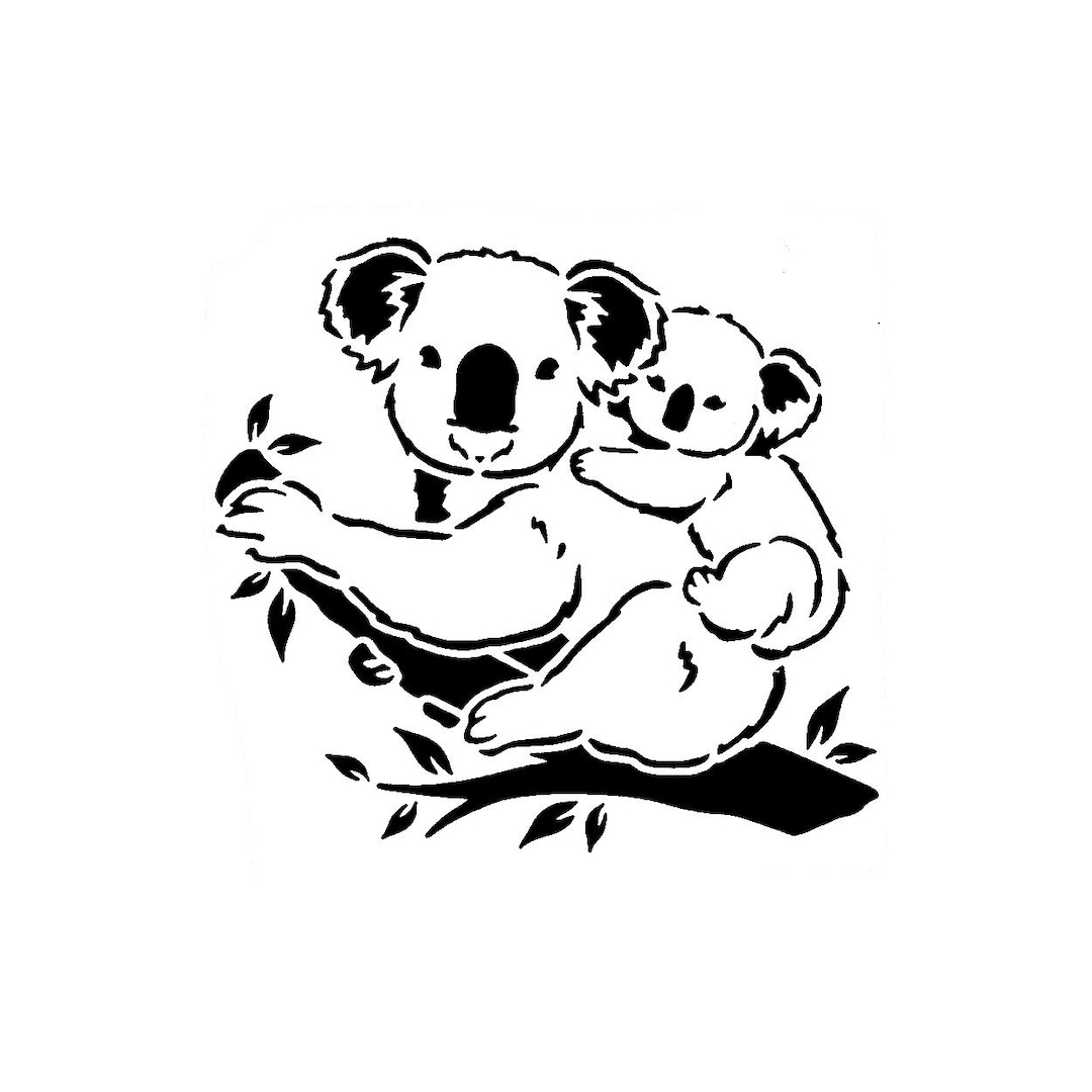 Really Great Stencils, Koala Bear Family Stencil, 4x4", Card Making ...