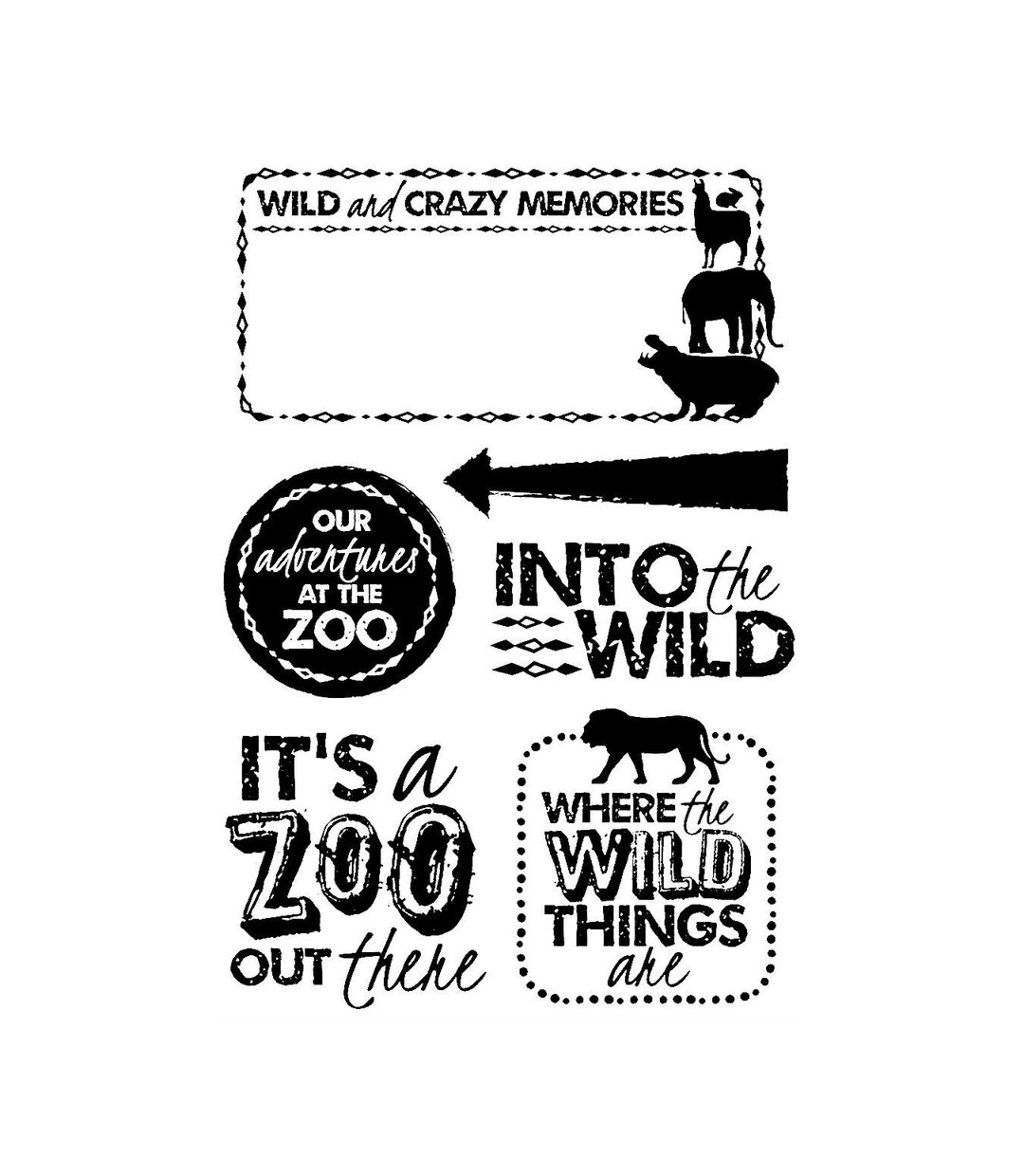Kaisercraft, Clear Stamps, Zoo Stamps, Into the Wild, A Zoo Out There ...