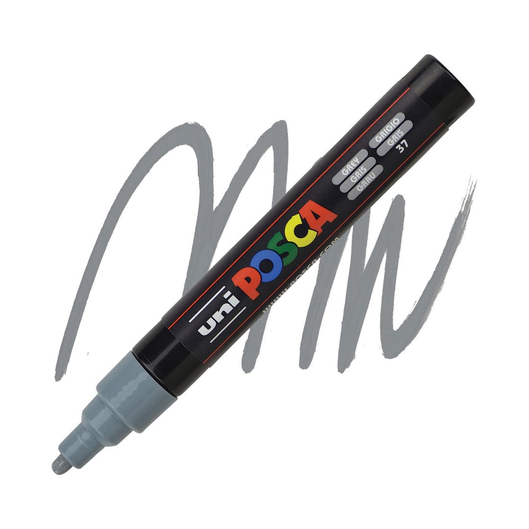 Posca Markers, Paint Marker, Grey Paint, 5M Medium Tip, Opaque Ink ...