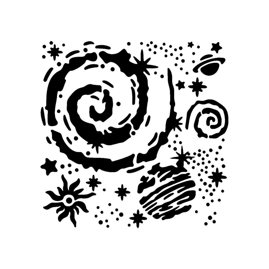 Really Great Stencils, Outer Space 2 Stencil, 6" X 6", Background ...