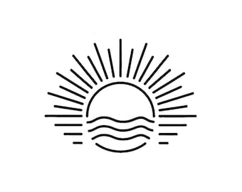 Sun and Waves Sunrise Sunset Wall Cookie DIY Craft Reusable Stencil - Etsy