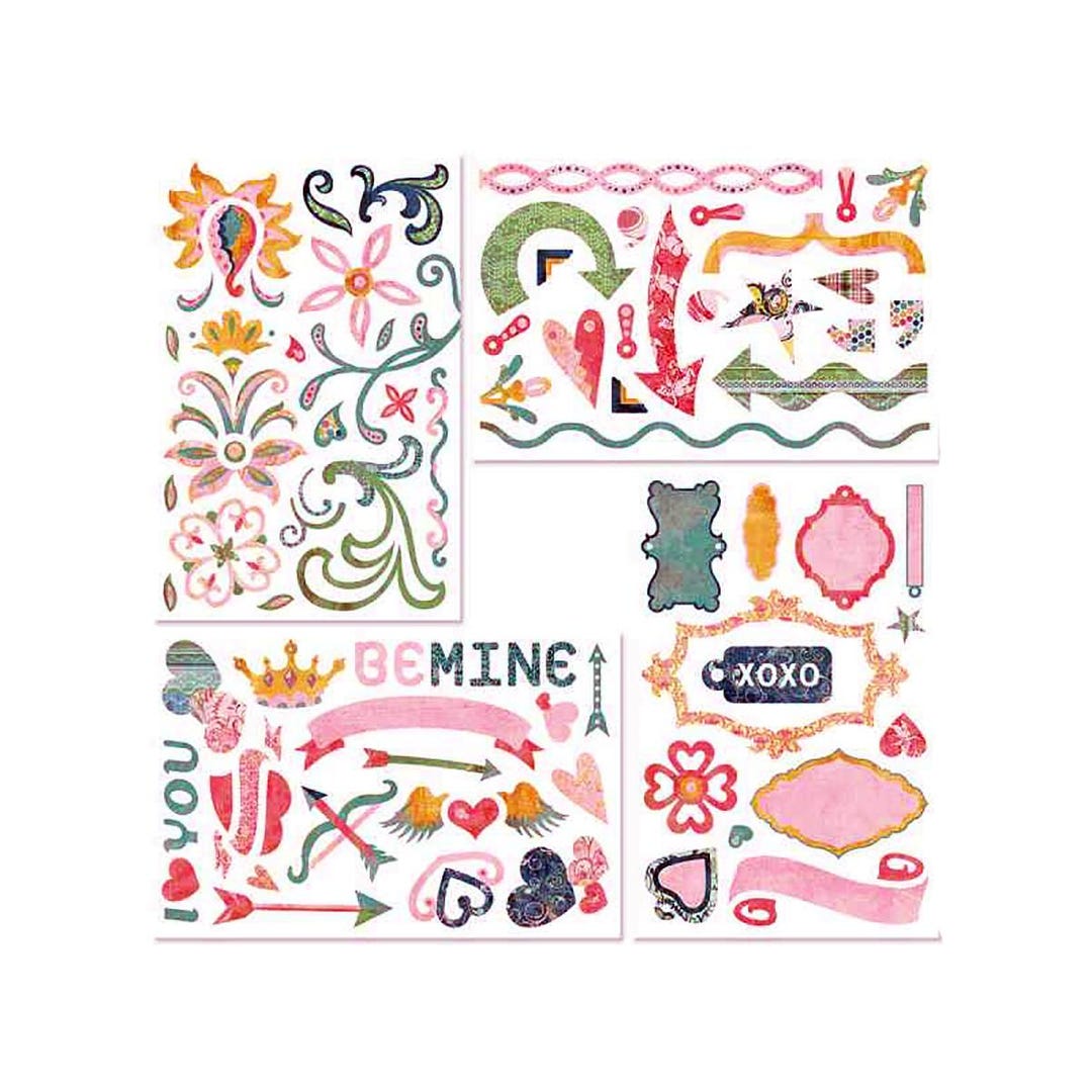 Basicgrey, Two Scoops Collection, Chip Stickers, Chipboard Valentines, Heavy Chipboard ...