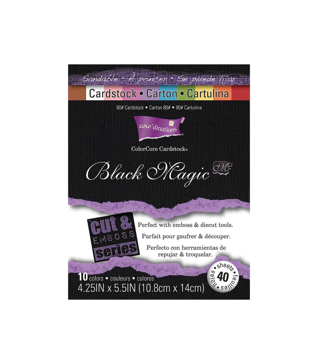 Core' Dinations, Sandable Cardstock, Black Magic, Colorcore, 4.25 X 5.5 ...