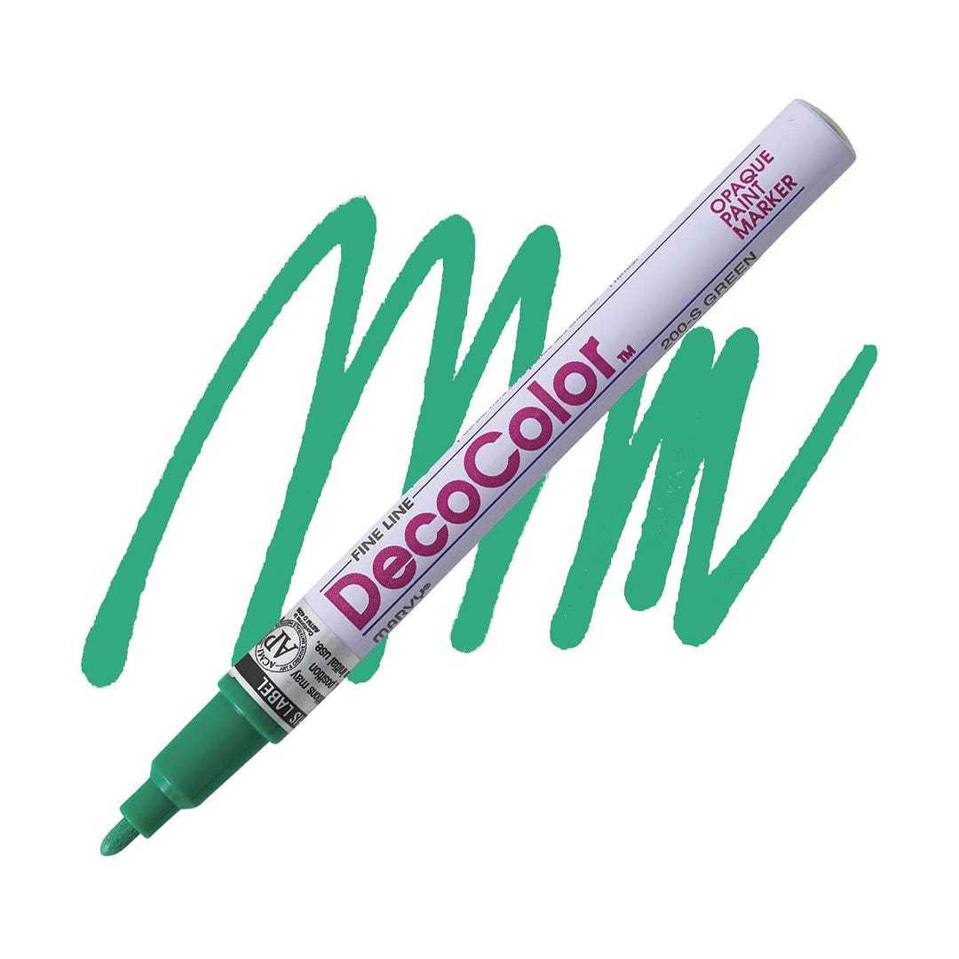 Decocolor, Paint Marker, Green Ink, Fine Point, Green Paint Pen, Opaque ...