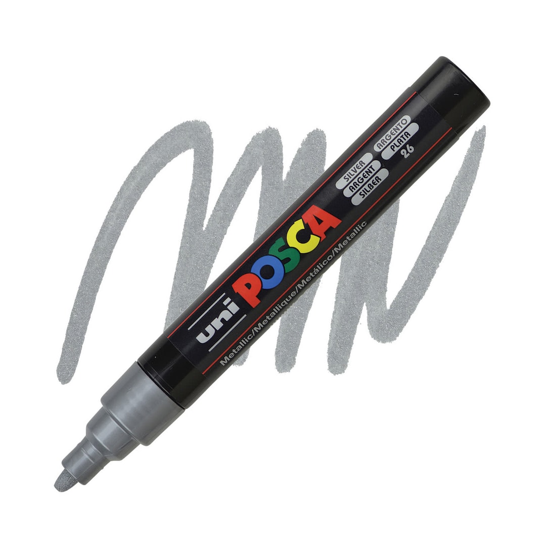 Posca Markers, Paint Marker, Silver Paint, 5mm Tip, Opaque Ink, Acrylic ...