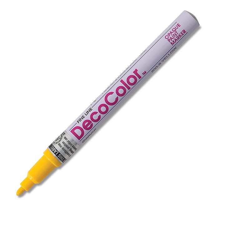 Decocolor, Paint Marker, Yellow Ink, Fine Point, Yellow Paint Pen ...