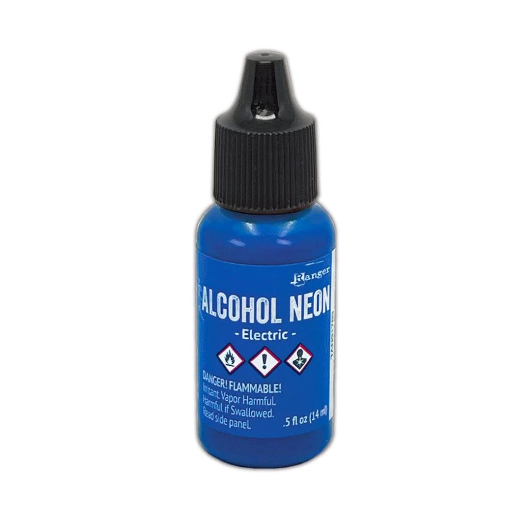 Ranger, Tim Holtz, Alcohol Ink, Neon, Electric Blue Alcohol Ink, .5 Fl ...