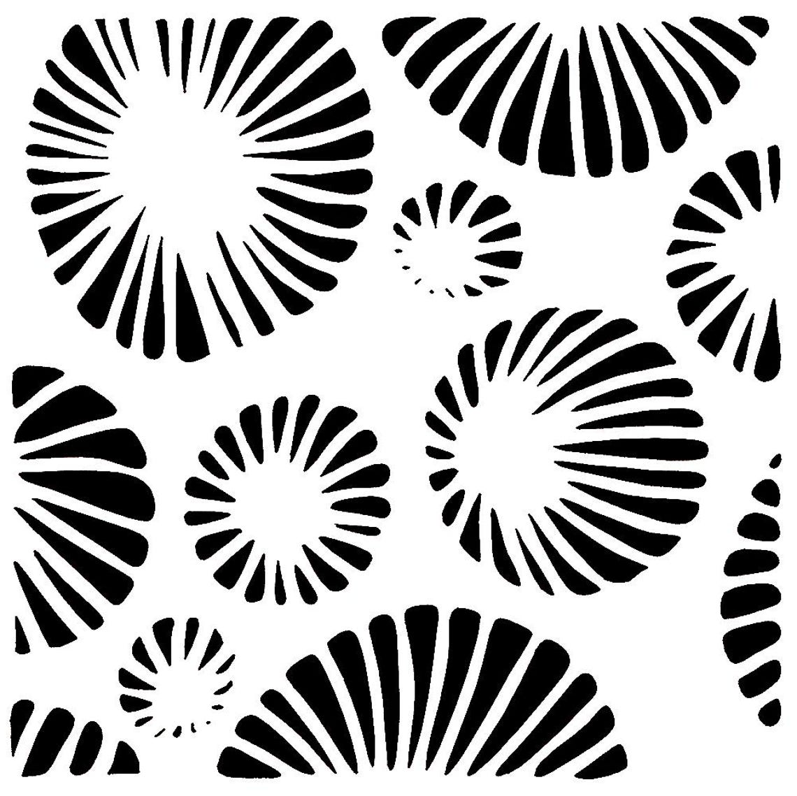 Really Great Stencils, Radial Cluster Stencil, 6x6", Background ...