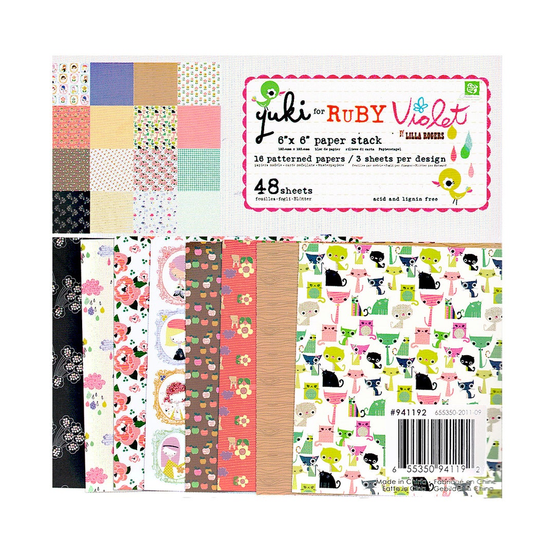 Prima, Ruby Violet, Paper Stack, Paper Pad 6", Cardstock Pad, Yuki ...