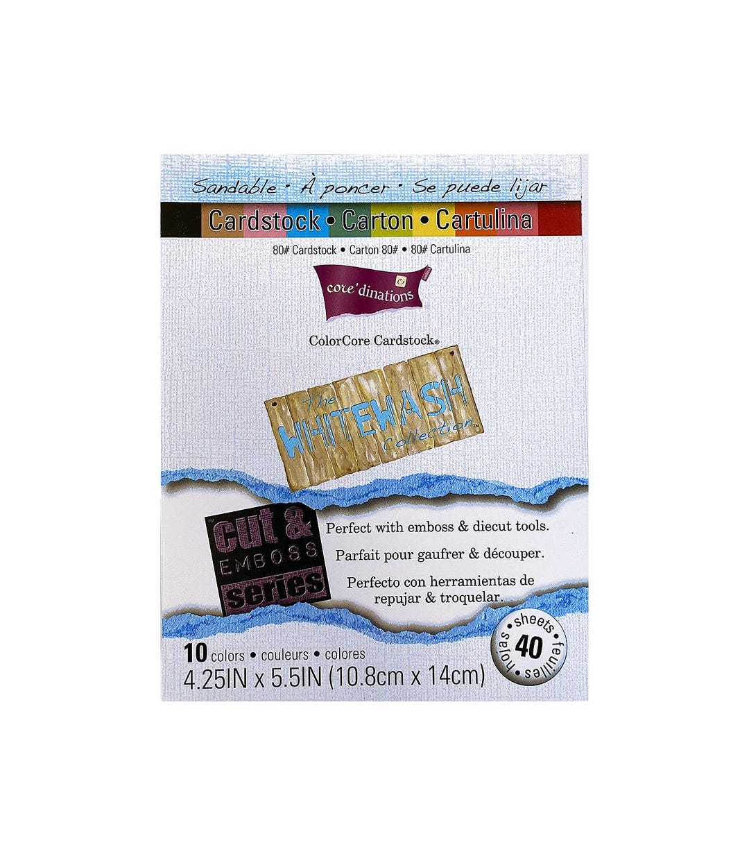 Core' Dinations, Sandable Cardstock, Whitewash, Colorcore, 4.25 X 5.5 ...