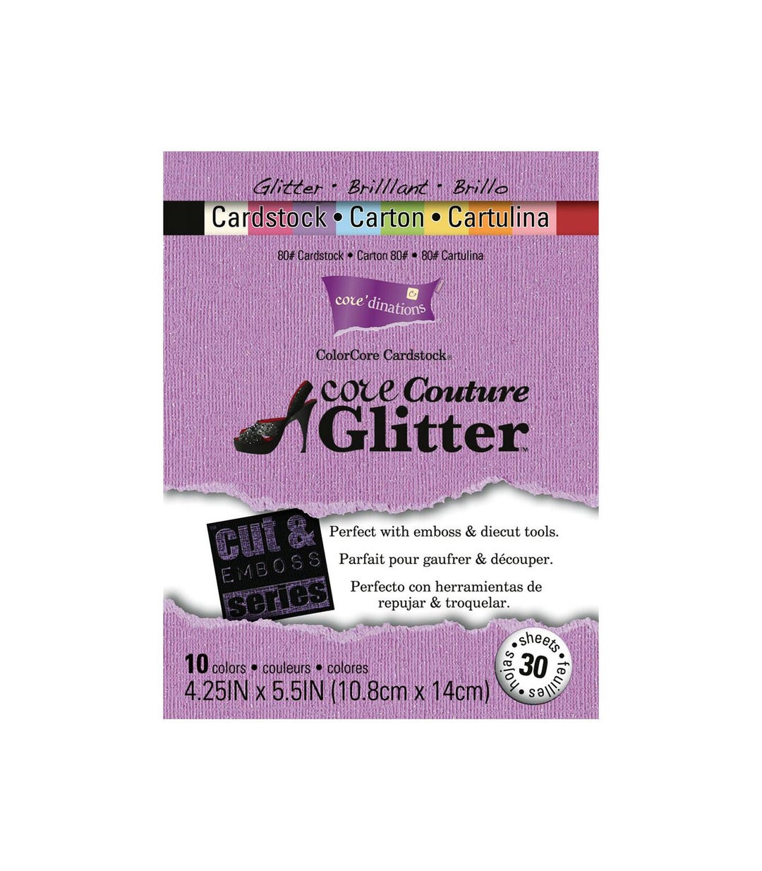 Core' Dinations, Sandable Cardstock, Core Couture Glitter, Colorcore, 4 ...