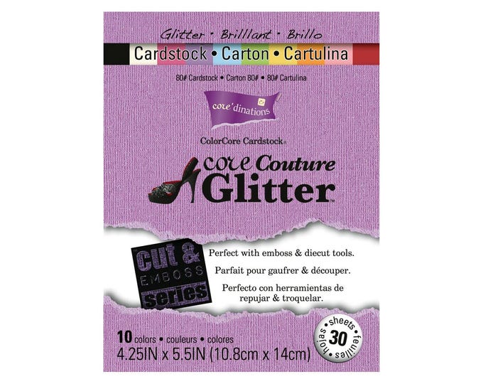 Core' Dinations, Sandable Cardstock, Core Couture Glitter, Colorcore, 4 ...