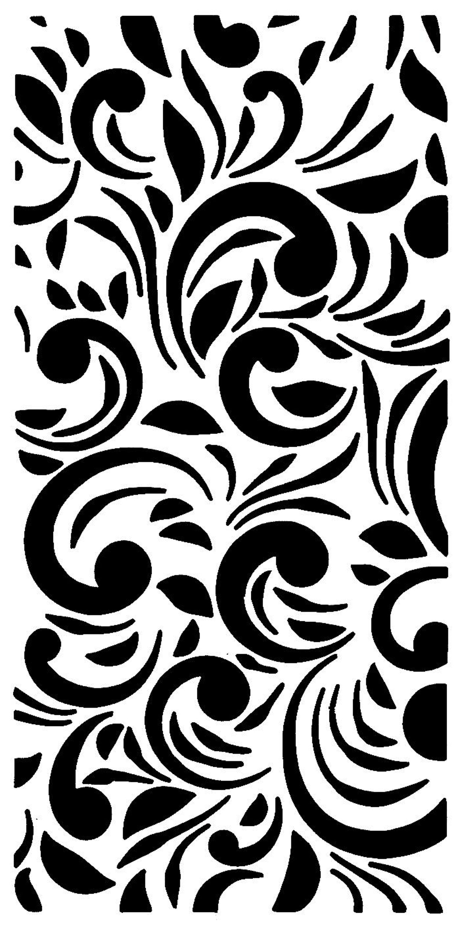 Really Great Stencils, Flourish Swirl Pattern Stencil, 4.7x9.5 ...