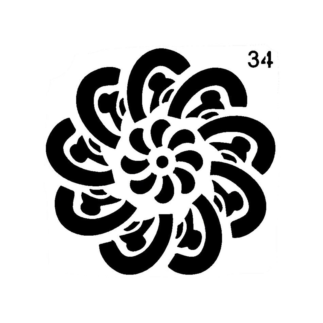 Really Great Stencils, Mini, Spiral Flower 34 Stencil, 3.5", Reusable ...