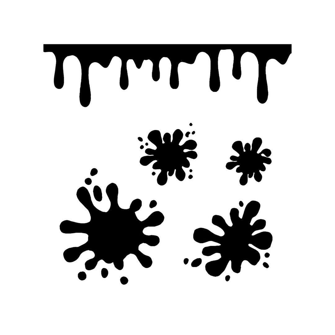 Really Great Stencils, Drips & Splatters 2 Stencil, 6x6', Reusable ...