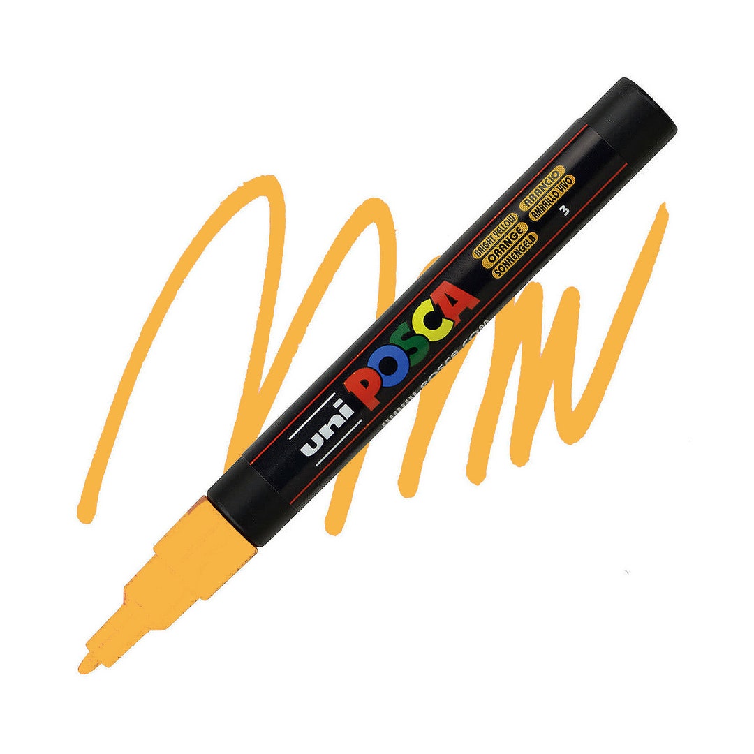 Posca Markers, Paint Marker, Bright Yellow Paint, 3M Fine Tip, Opaque ...