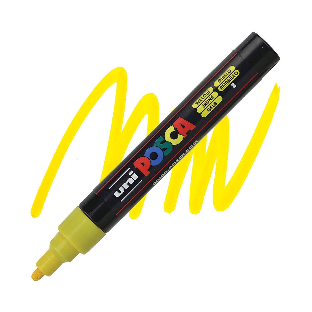 Posca Markers, Paint Marker, Yellow Paint, 5M Medium Tip, Opaque Ink ...