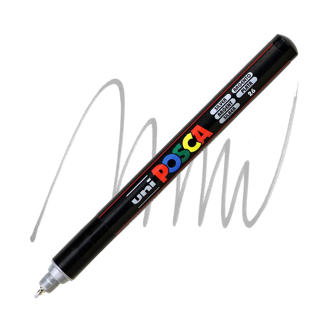 Posca Markers, Paint Marker, Silver Paint, 1MR Extra Fine, Ringed in ...