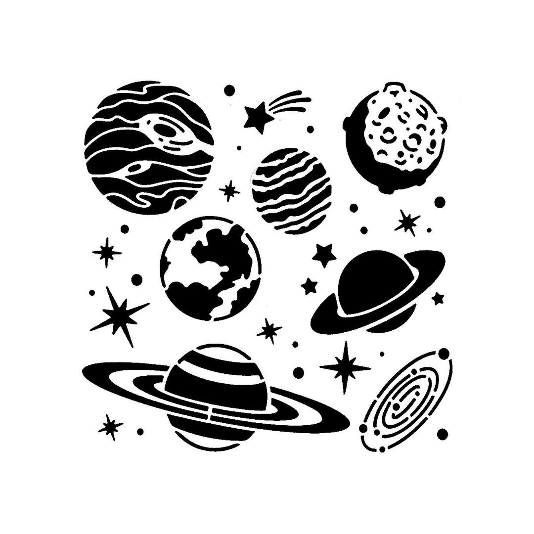 Really Great Stencils, Planets Stencil, 6x6", Background, Layering ...