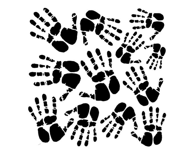 Really Great Stencils, Handprints Stencil, 6x6", Background, Layering ...