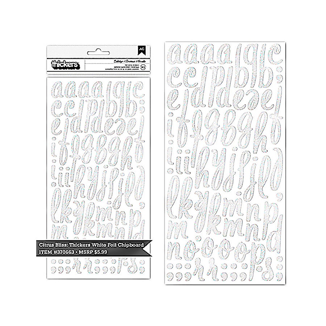 Pink Paisley, Citrus Bliss, Alphabet Chipboard Stickers, Iridescent ...