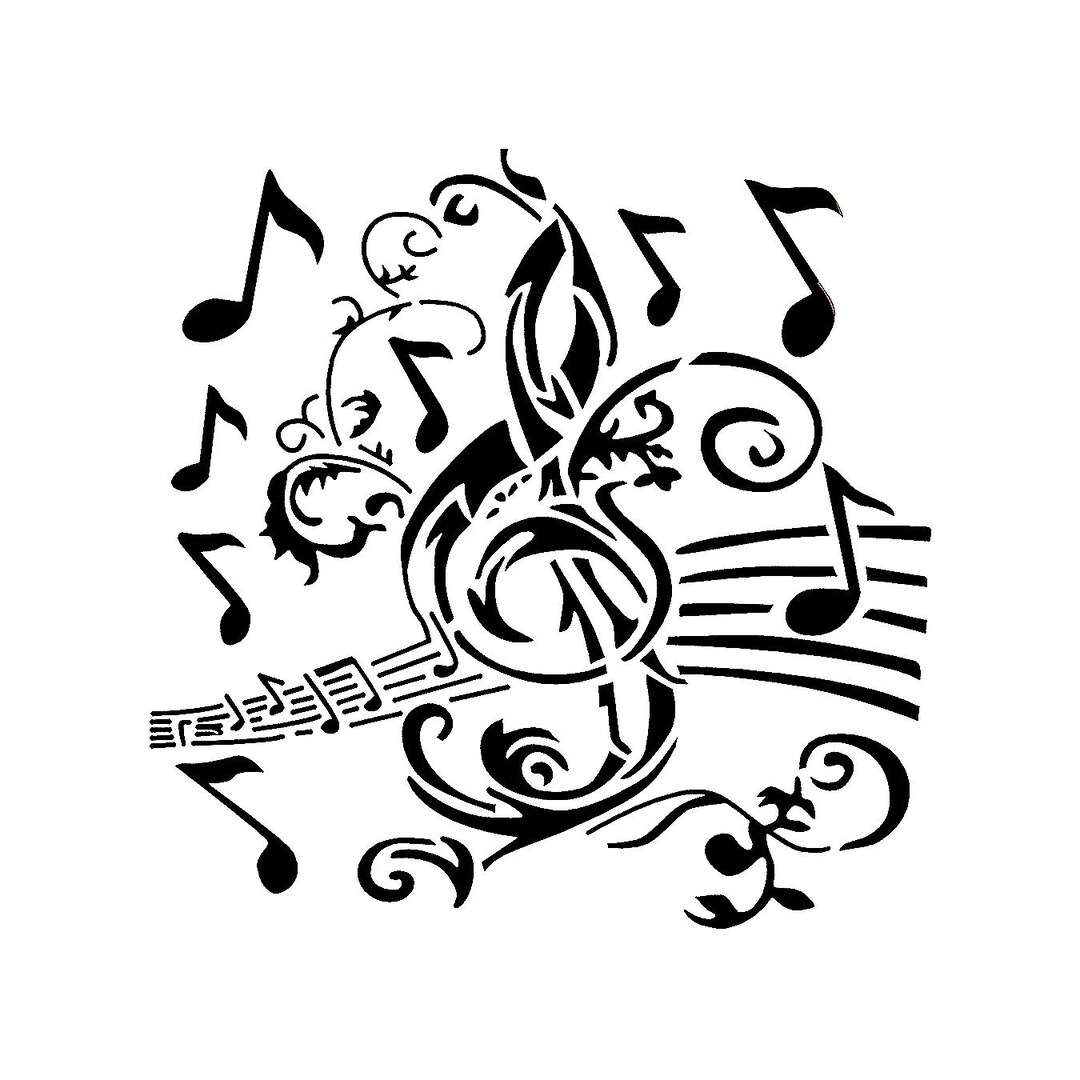 Really Great Stencils, Fancy Treble Clef Stencil, 8x8", Large, Musical ...