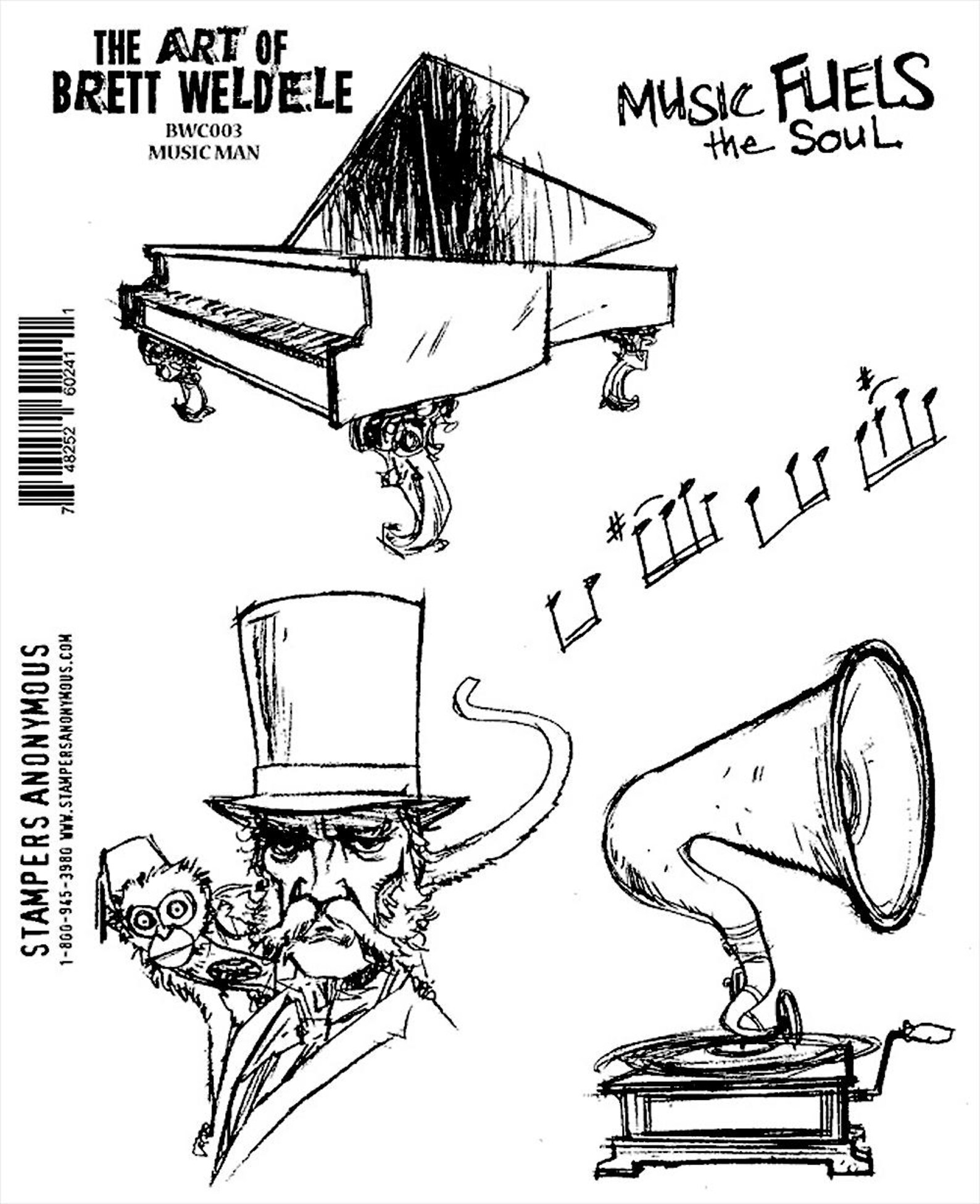 Brett Weldele, Cling Rubber Stamps, Music Man, Music Stamps, Grand ...