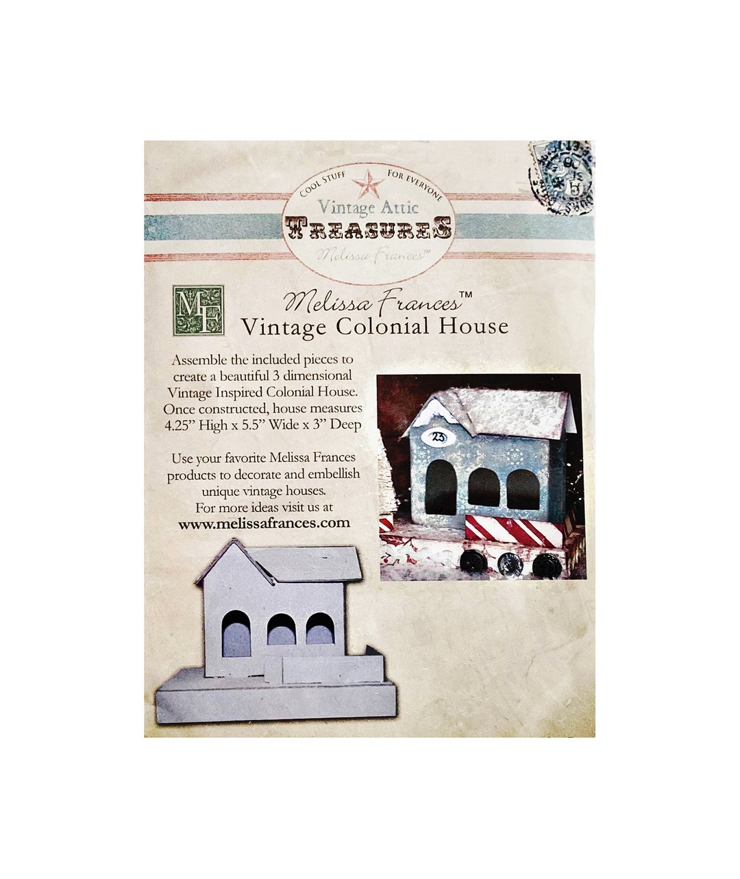 Melissa Frances, Vintage Colonial House, Chipboard Home, Assemble 3D ...