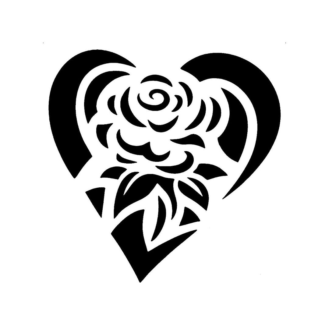 Really Great Stencils, Rose Heart Stencil, 6x6", Valentines, Card ...