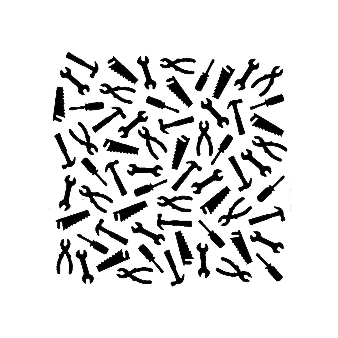 Really Great Stencils, Workshop Tools Stencil, 6x6', Background ...