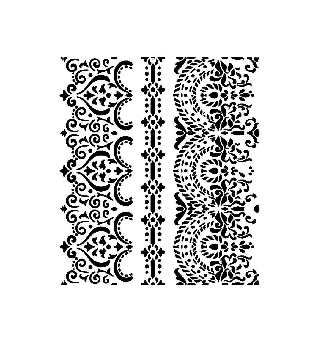 Really Great Stencils, Vintage Lace Borders Stencil, 6.7" X 5.7" Background, Layering, Ornate ...