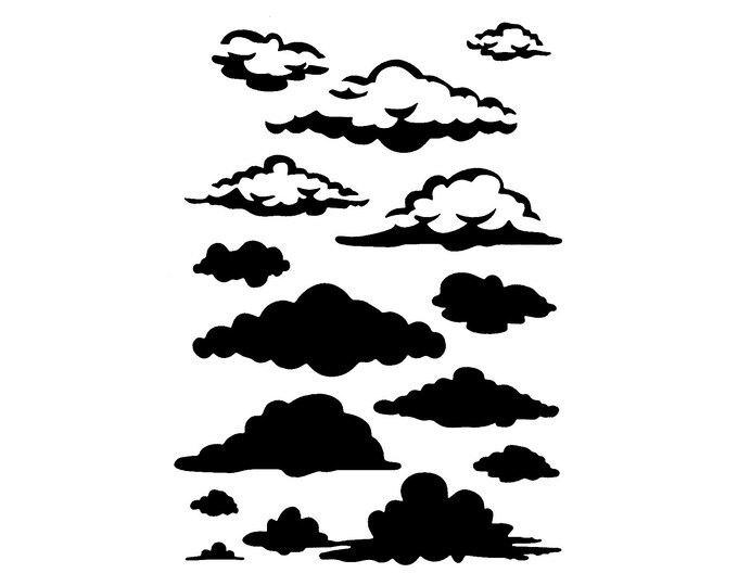 Really Great Stencils, Lots of Clouds Stencil, 6x8", Layering ...