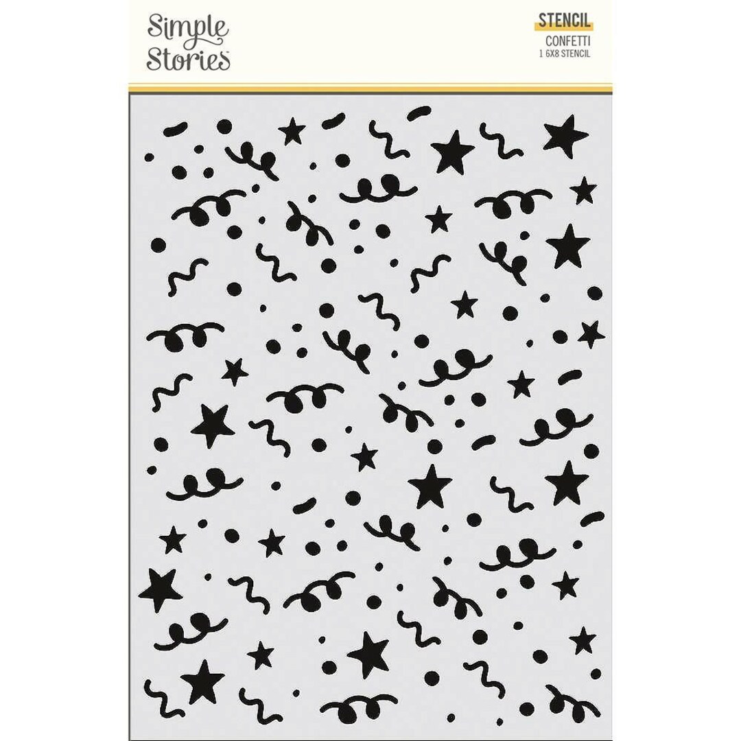 Simple Stories, Stencil 6x8", Confetti Stencil, Streamers Stencil ...